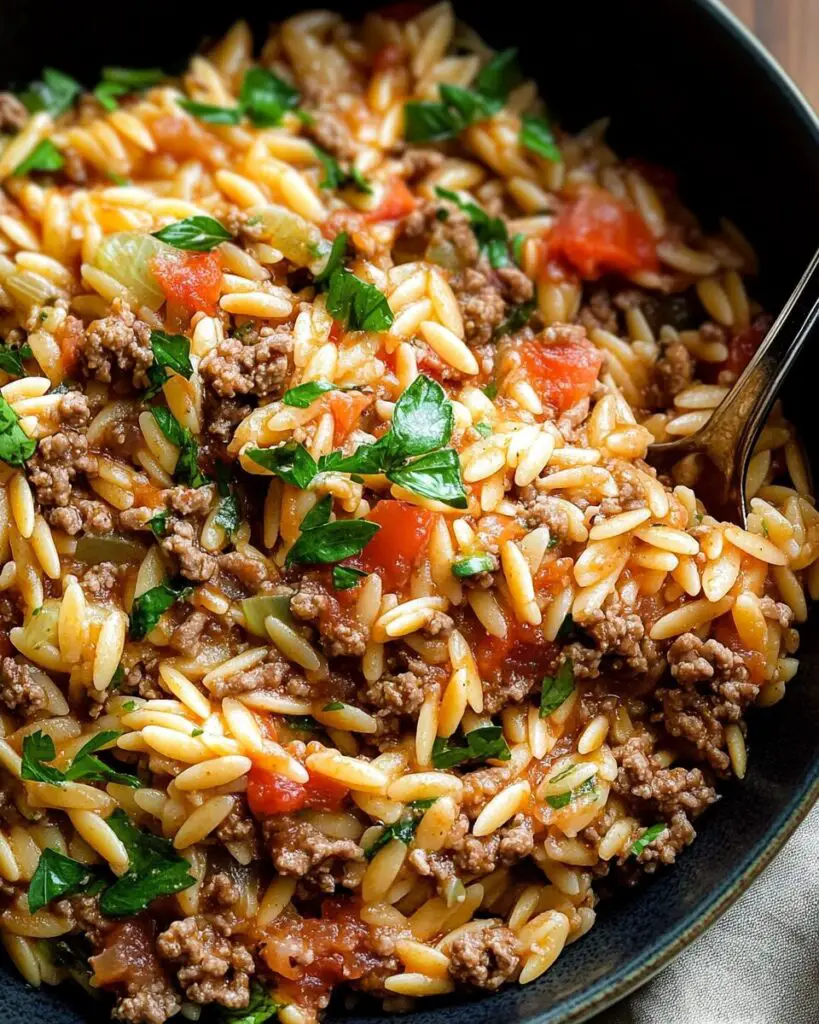 One-Pot Ground Beef and Orzo