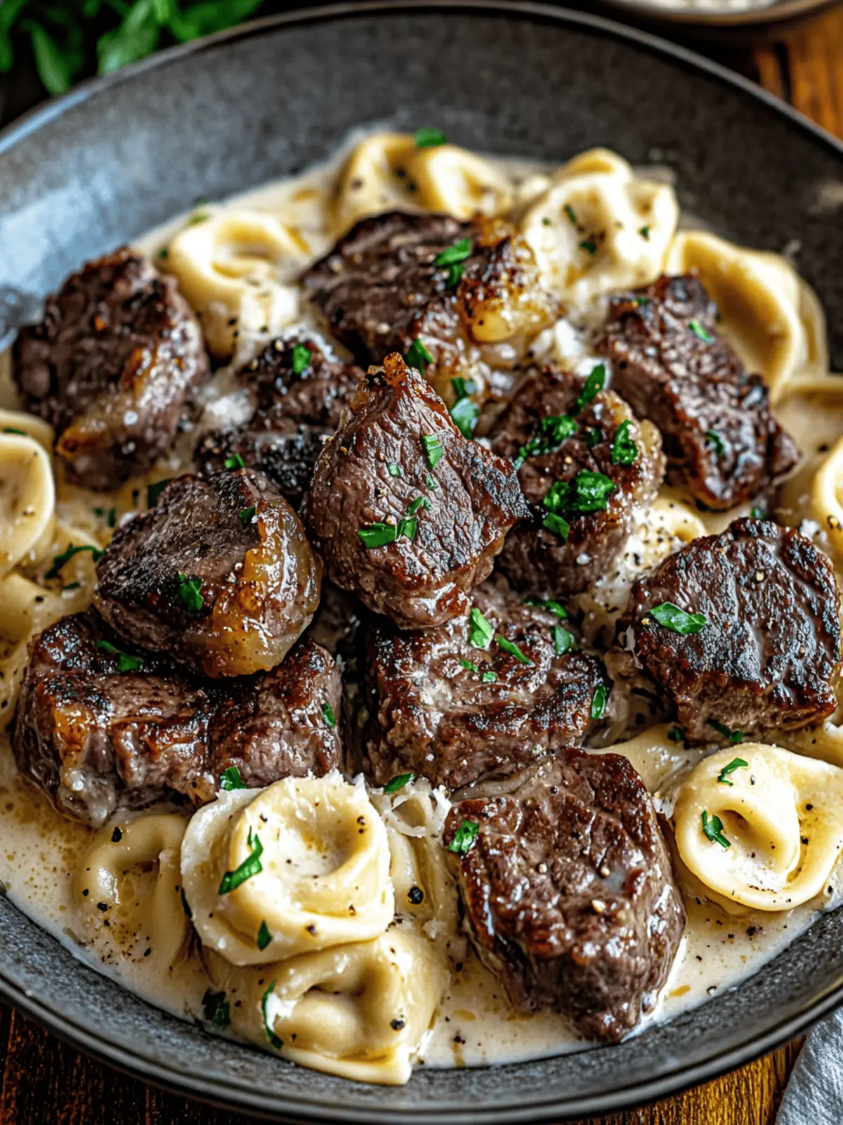 Garlic Butter Steak Bites with Alfredo Tortellini: Ultimate Comfort