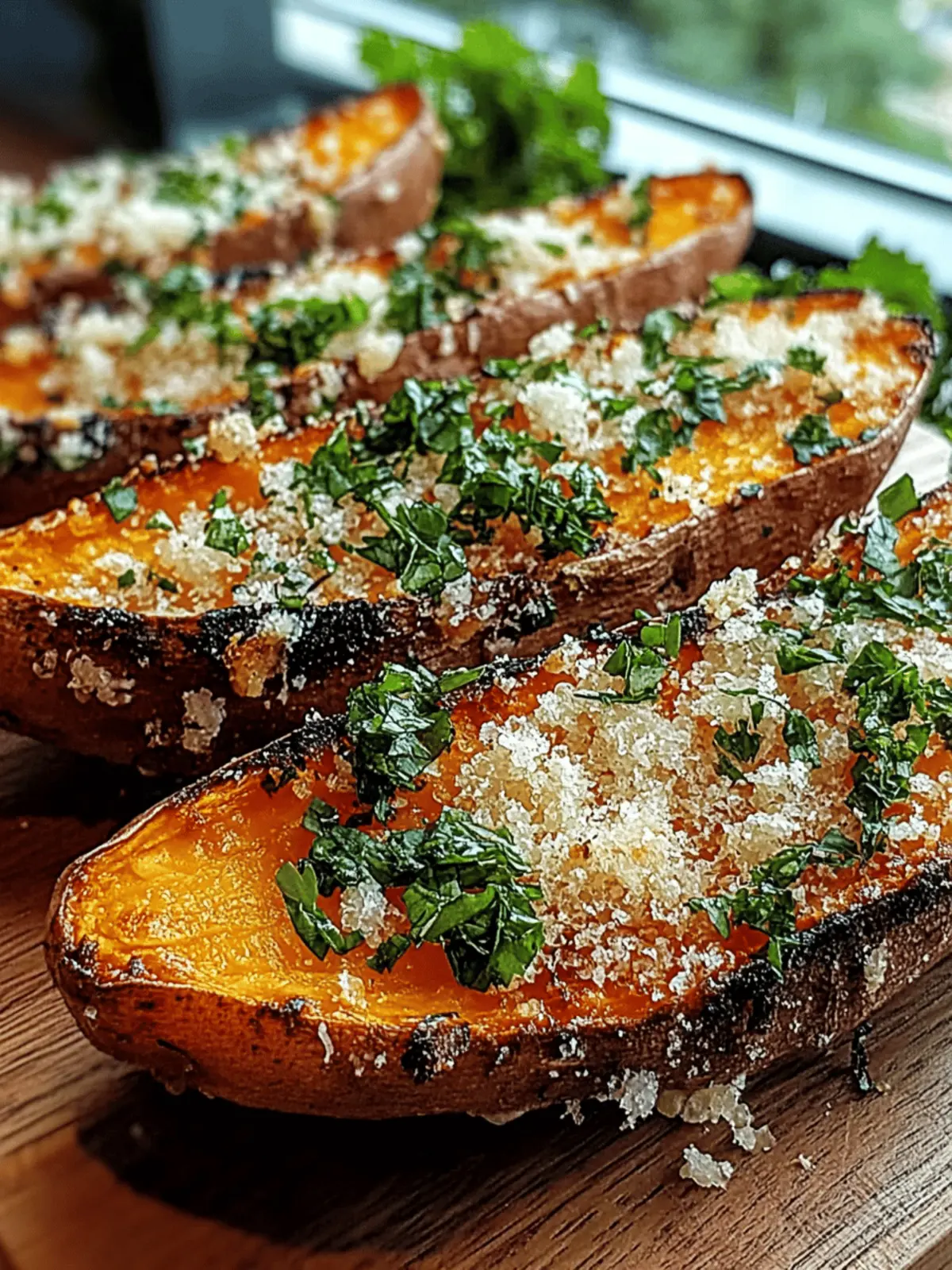 Irresistible Garlic Parmesan Sweet Potato Wedges Recipe